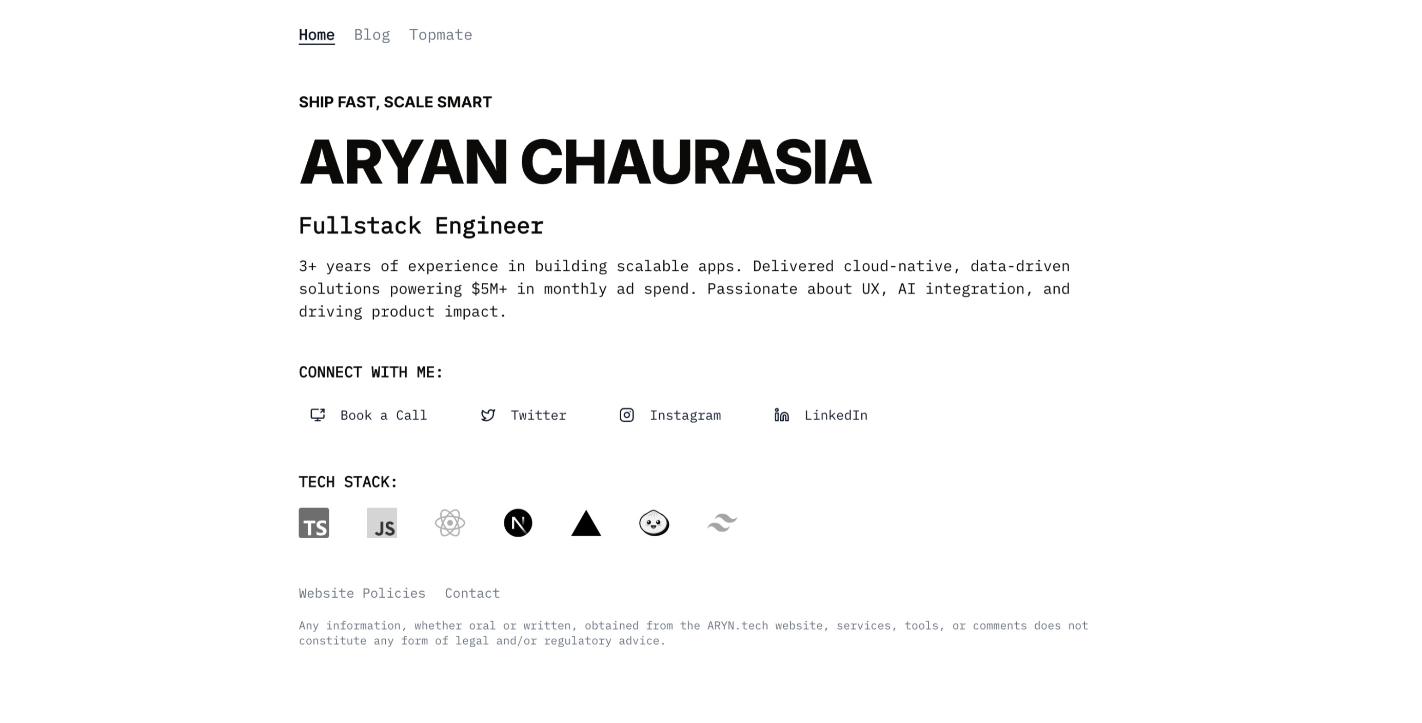 Aryan Chaurasia - Fullstack Developer